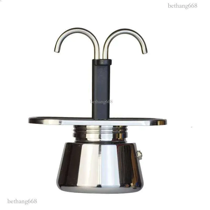 200ML Mini Moka Pot Double Tube 304 Stainless Steel Coffee Pot Italian ...