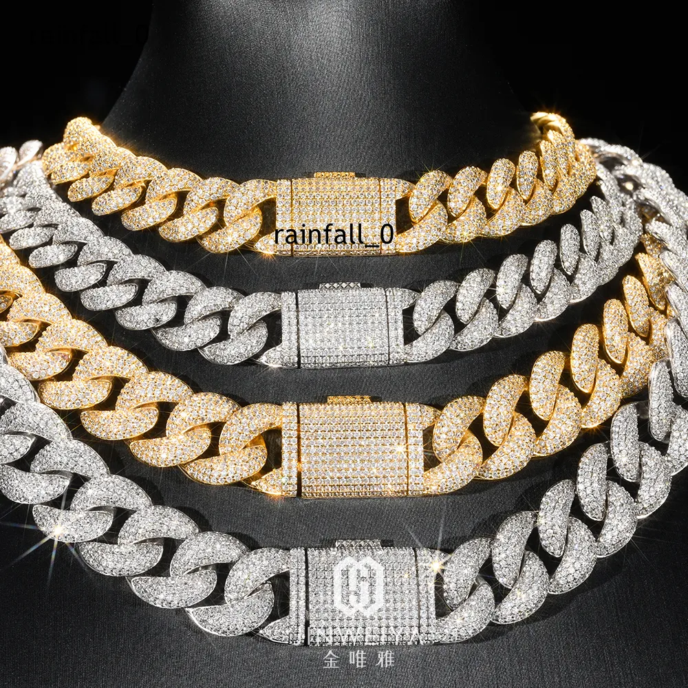 Luxury VVs Moissanite Cuban Link Chain Bracelet For Women Full Iced Out ...
