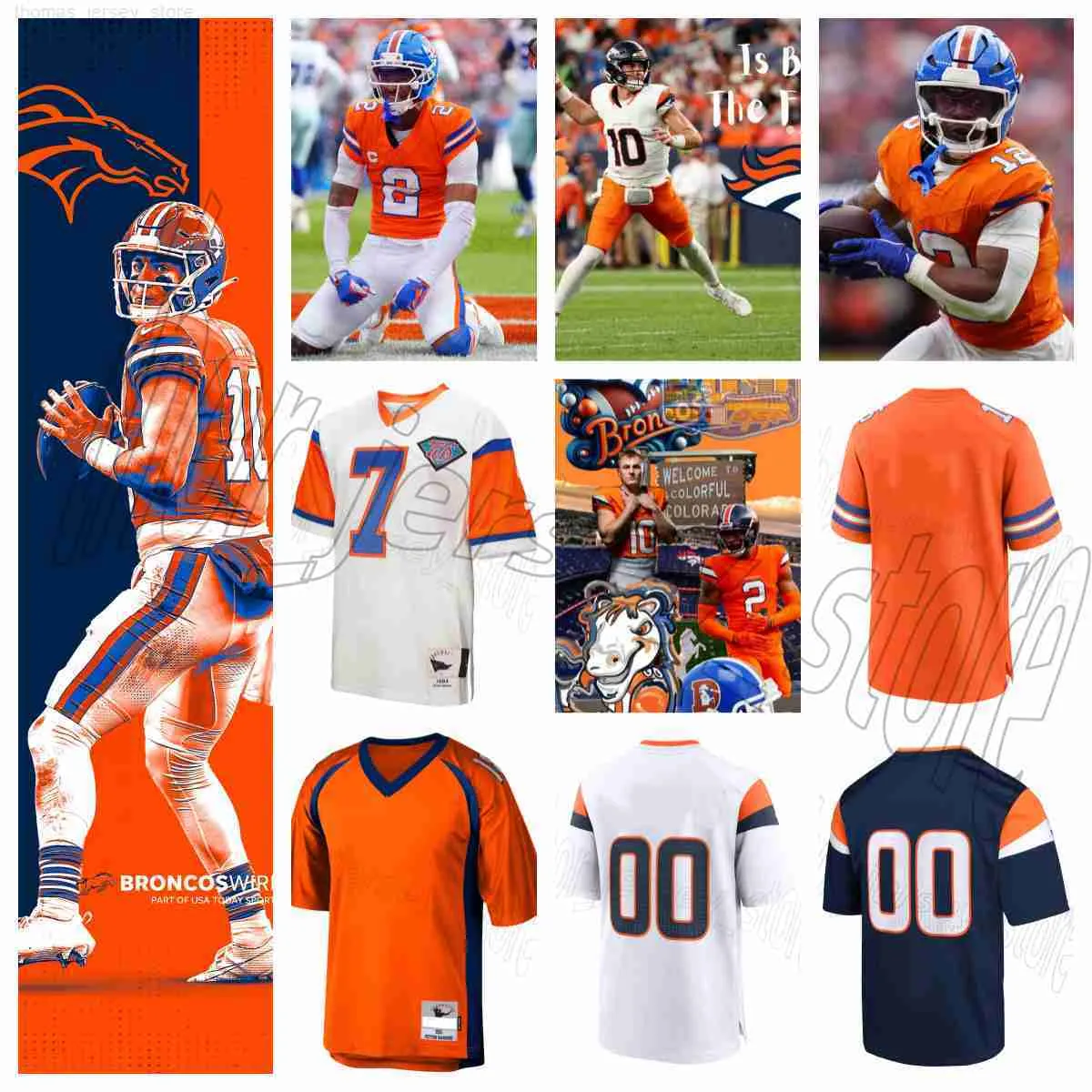 NFL Women's Orange Football Kit Bo Nix 2 Patrick Surtain II Alex ...