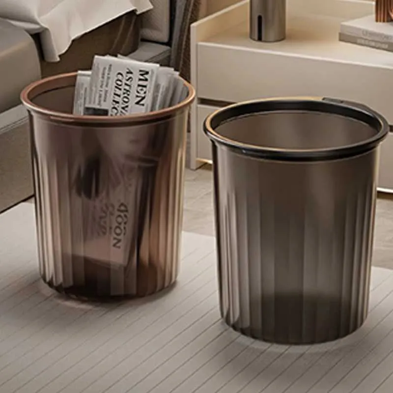 Large Household Stainless Steel Garbage Bin with Transparent Plastic ...