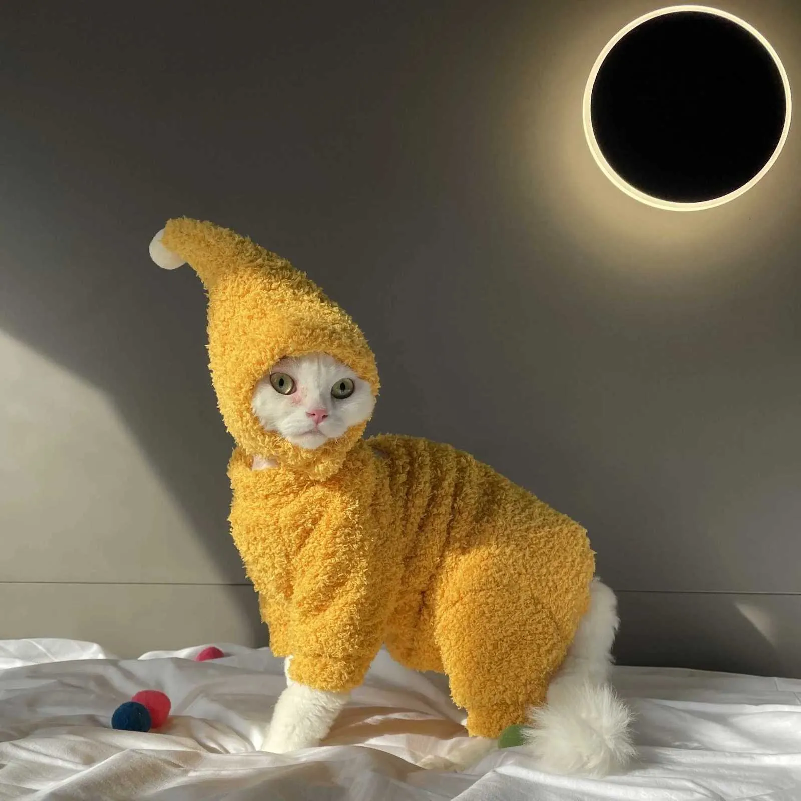 Winter Warm Plush 4-legged Fiber Cat Sweater for Devon Rex and Sphynx ...