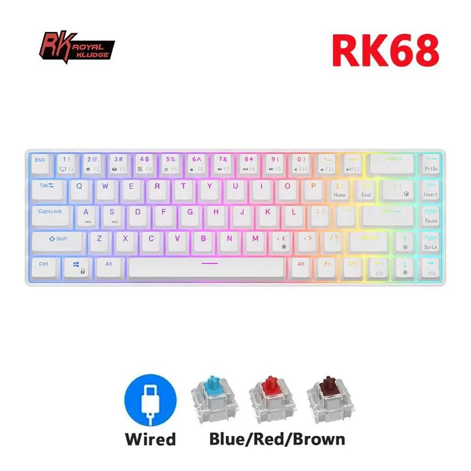 Compact 68 Key Mechanical Gaming Keyboard With Customizable RGB ...
