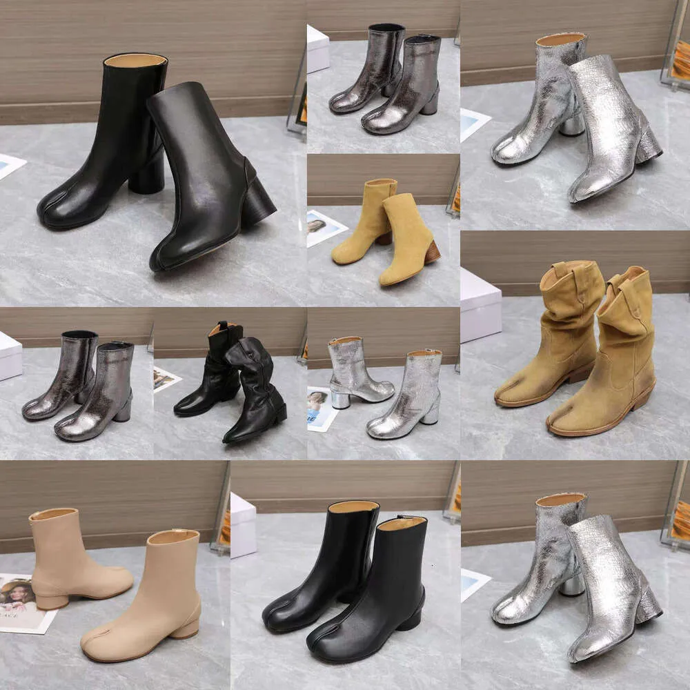 Tabi boots womens Luxury Designer PU ankle boots with split toe and ...