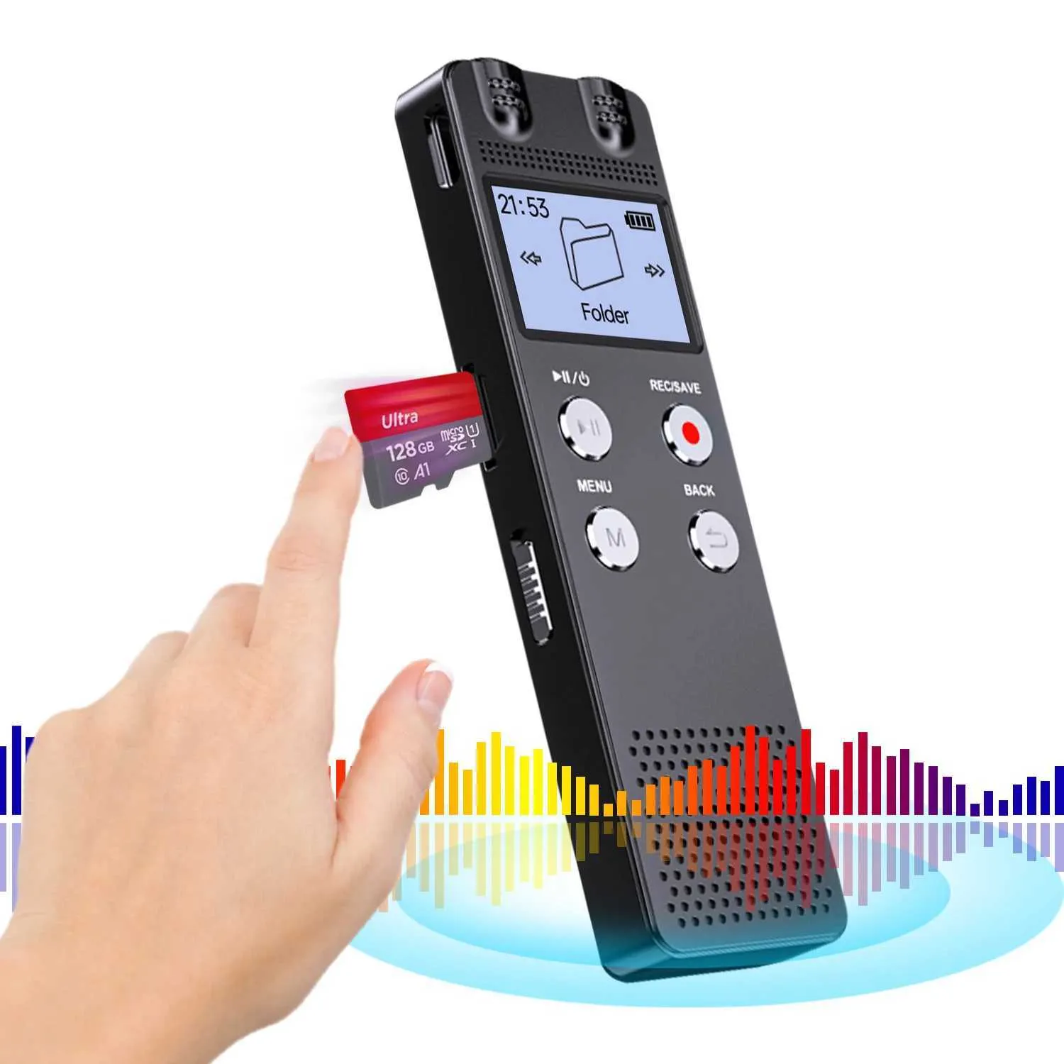 Digital Voice Recorder 1536KB HD Audio Recording 52 Hours Playback ...