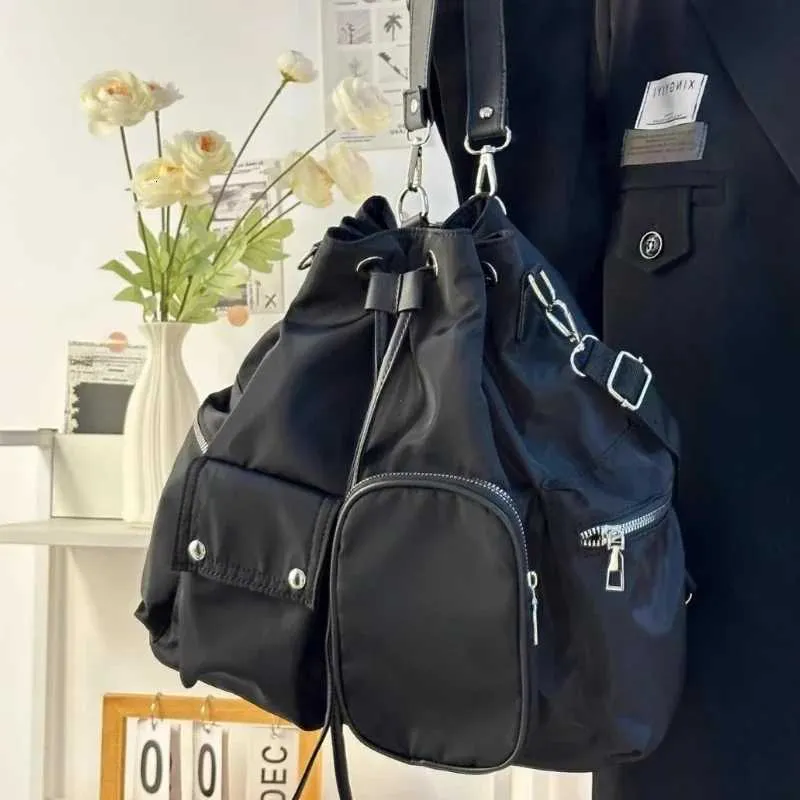 Nylon Women Backpack Lightweight Shoulder Crossbody Bag Dual Strap ...