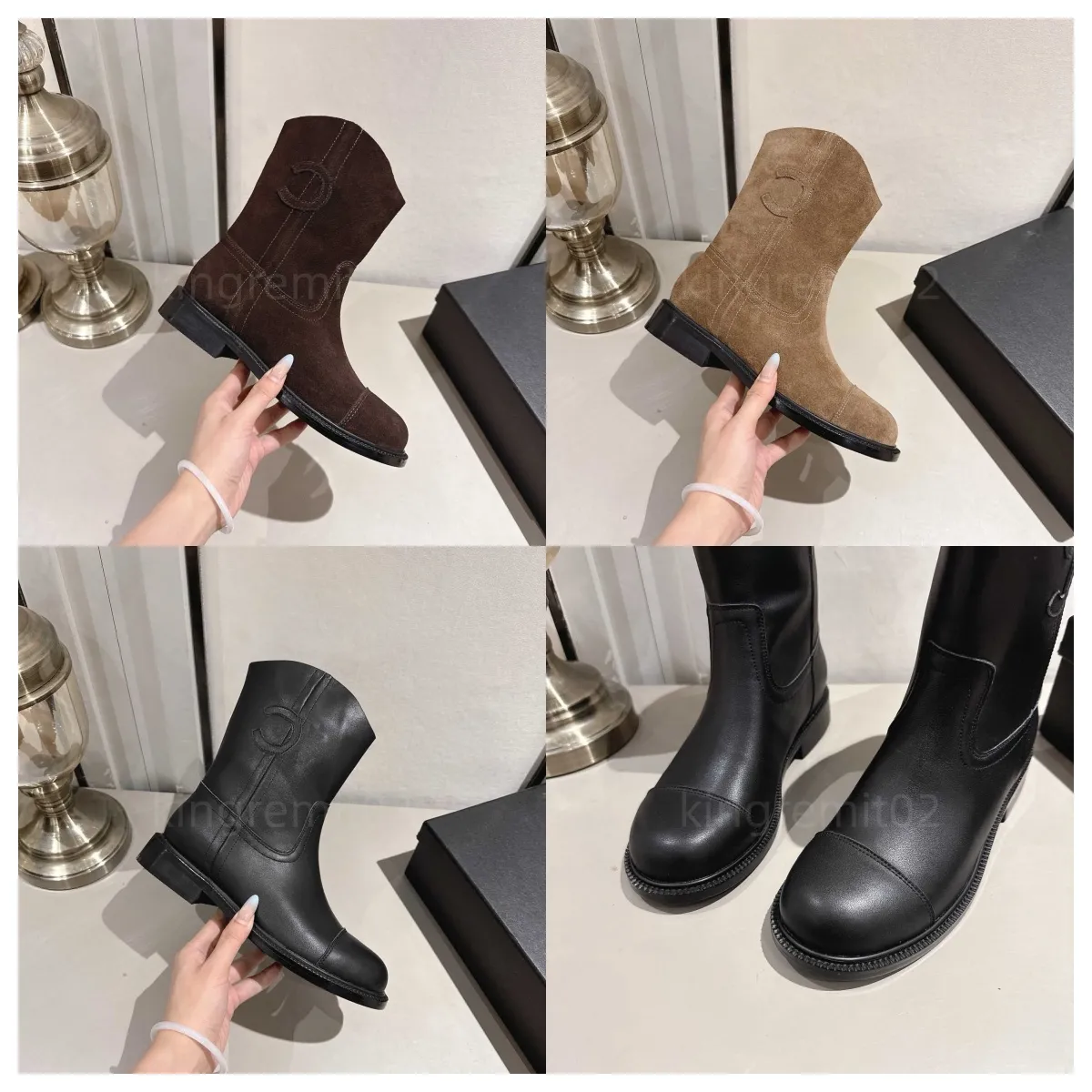 Designer Leather Ankle Boots For Women Chunky Heel... From Factory ...