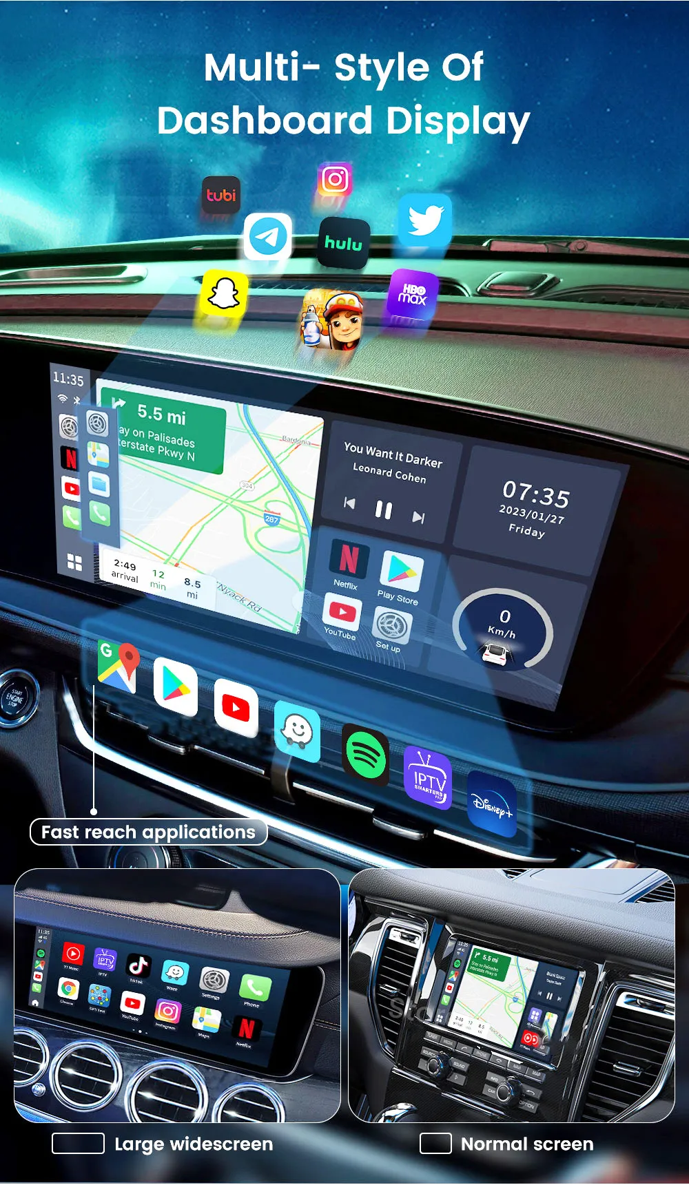 Kowankit KBOX LED 8GB 128GB Magic Carplay Box Wireless Carplay Adapter ...