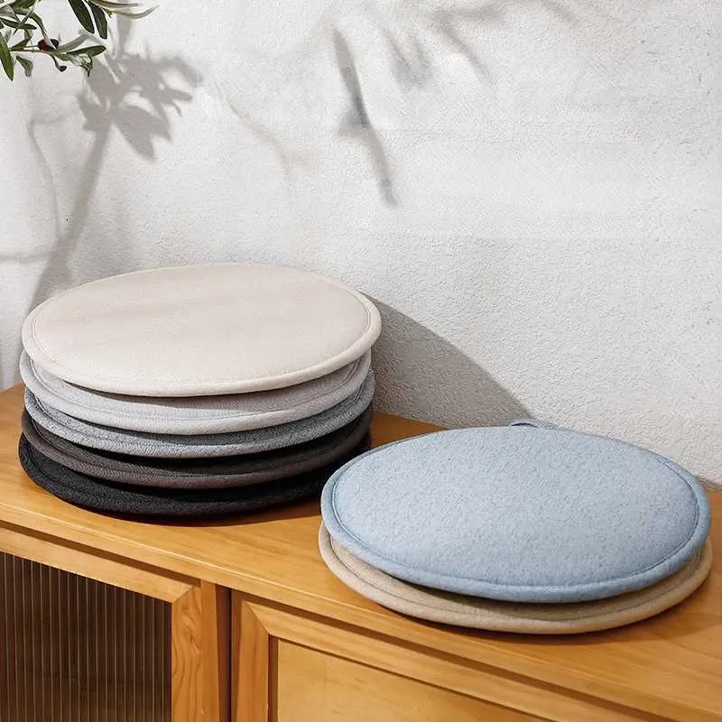 Round Cushion Memory Foam Seat Cushion 15 in Cotton Fabric Non-slip for ...