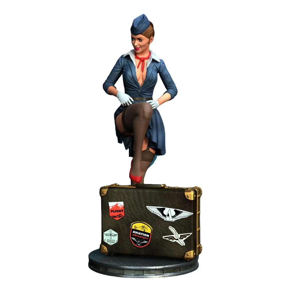 Vintage Air Hostess 1 24 Resin Model Kit Unpainted Cabin Crew ...