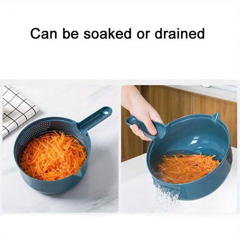 12-in-1 Multi-Functional Metal Vegetable Chopper and Slicer with Round ...