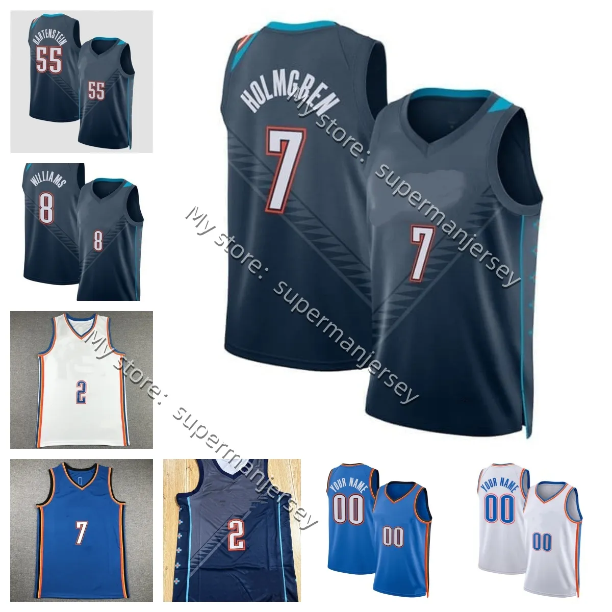 OKC Basketball Jerseys Thunder Shai Gilgeous Alexander Jalen Williams ...