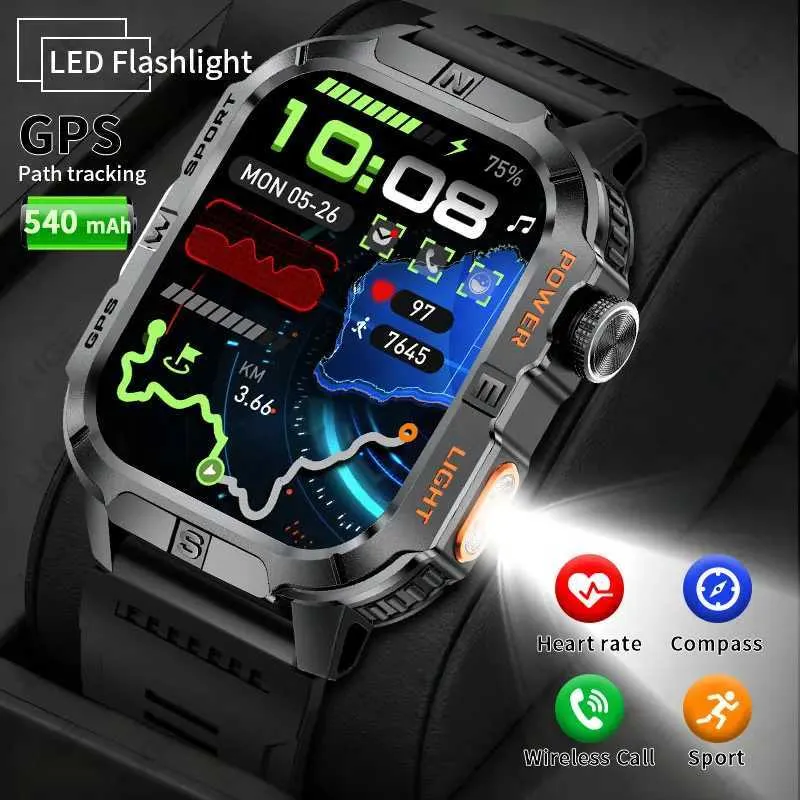 LIGE GPS Military Outdoor Sports Smart Watch Men 201 HD OLED Screen ...