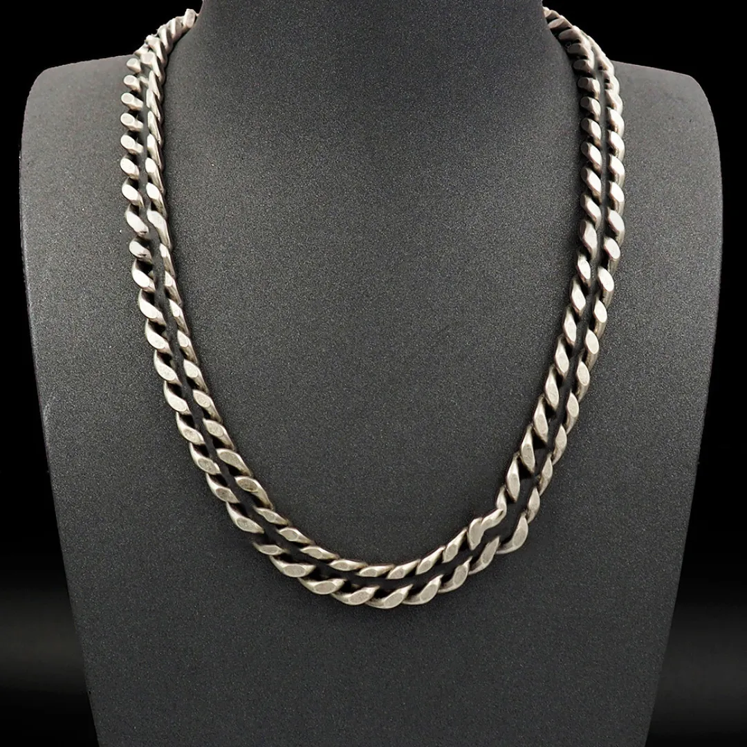 Matte Textured Curb Chain Necklace 3D Embossed... From Firtstmart, $26. ...