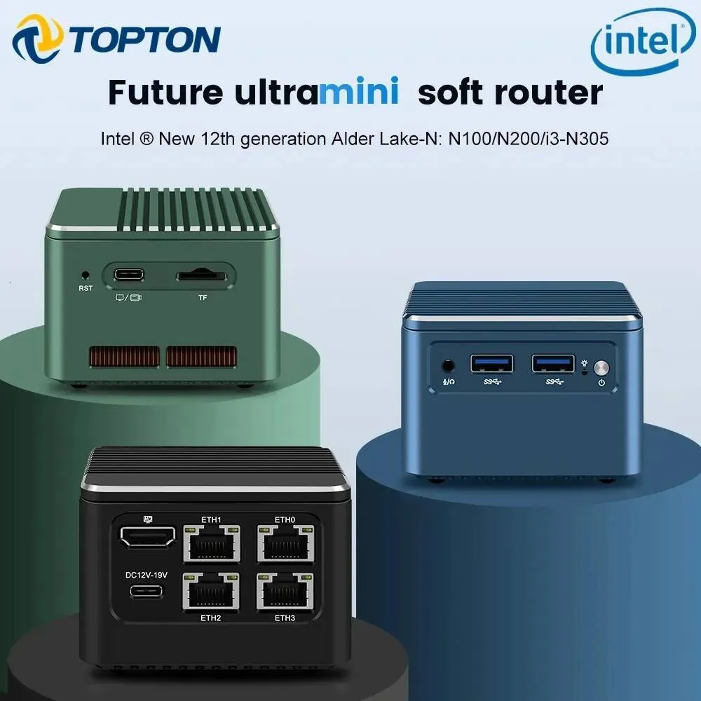 Topton Super Firewall Mini PC 12th Gen Intel I3 N305, 4x 25G LAN, Type ...