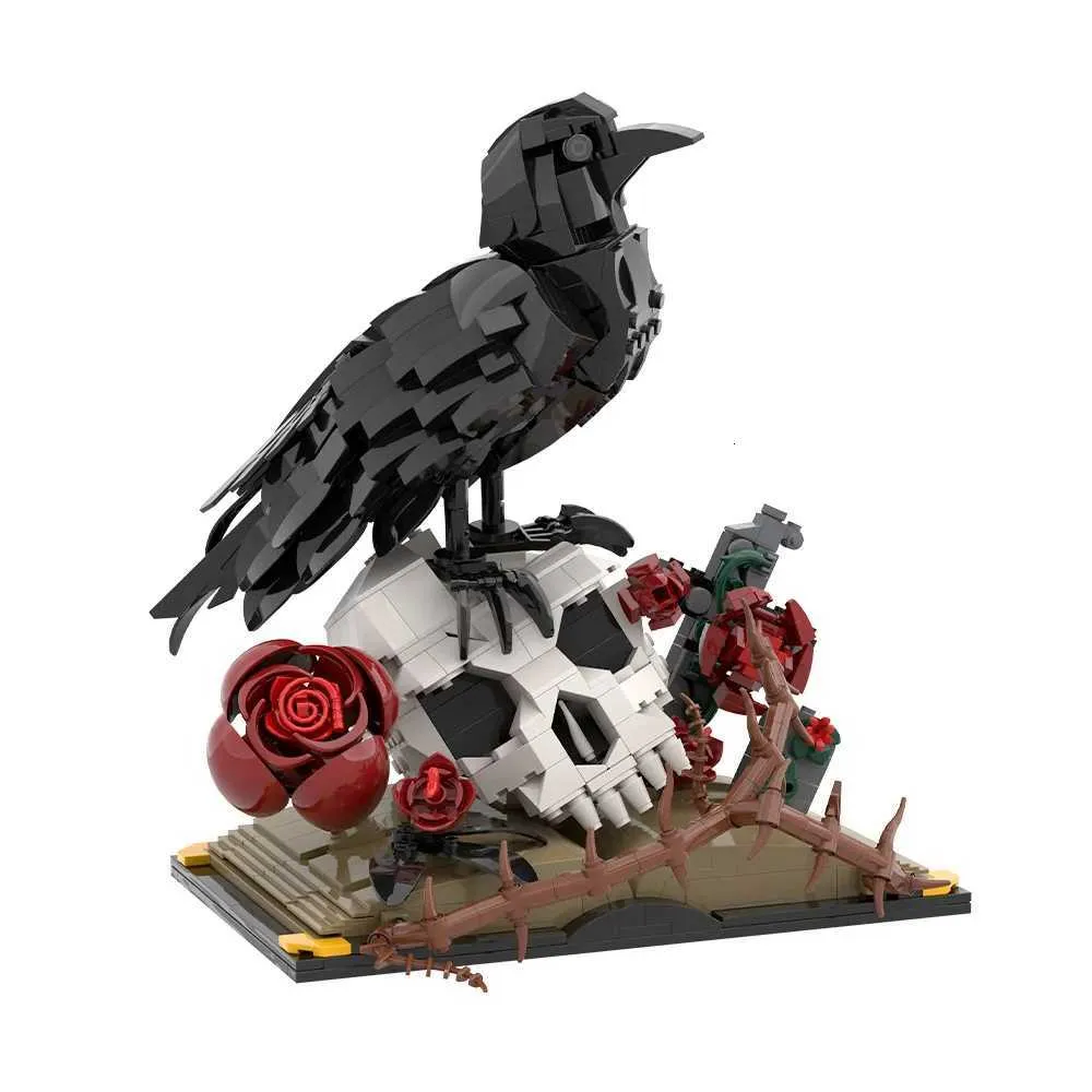 MOC Raven Gothic Flower Peacock Building Blocks Set Gobricks T251121 ...