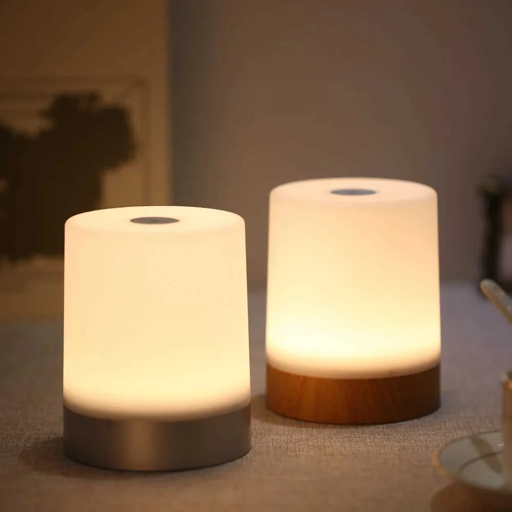 Night Light Portable USB Dimmable Warm White RGB Touch Control Bedside ...