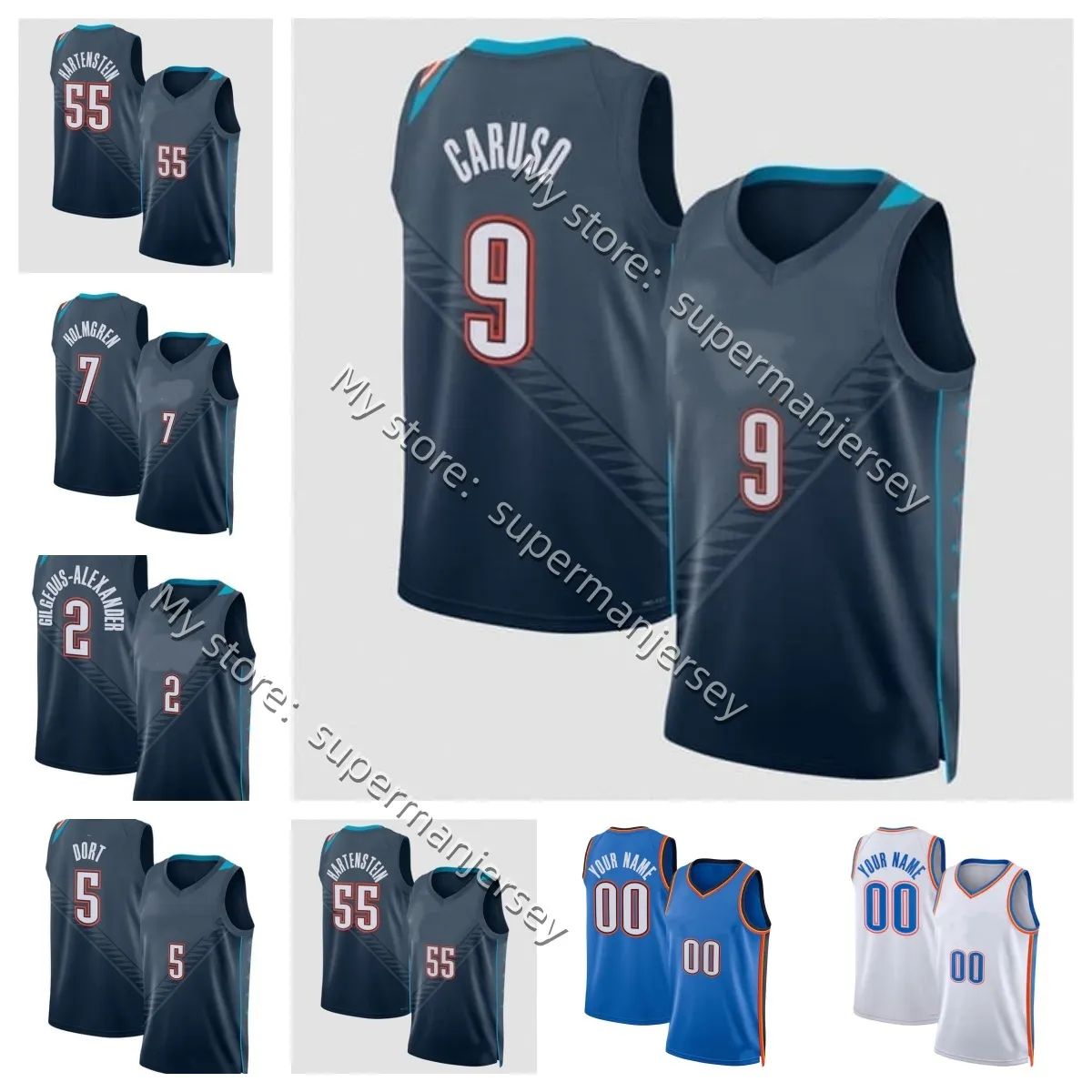 OKC Thunder Basketball Jerseys with Waterproof Polyester Material ...