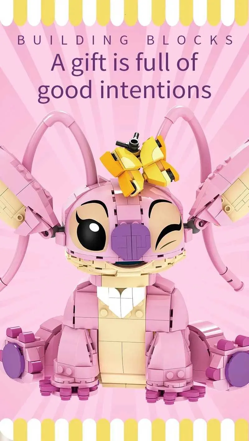 Stitch Angel CP Building Blocks 2026 Micro Wooden Cartoon Toy with ...