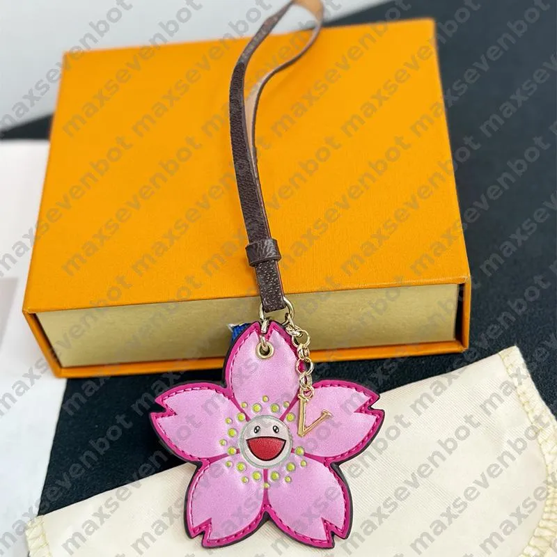 Designer Keychain Luxury Bag Decoration Pendant Cherry Blossom Heart ...