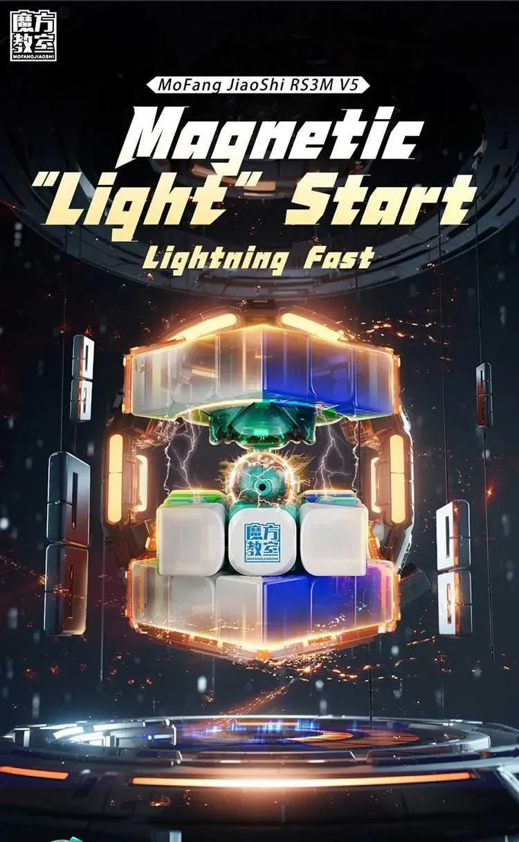 MoYu Robot RS3M V5 3x3 Magnetic Plastic Speed Cube with Dual Adjustment ...