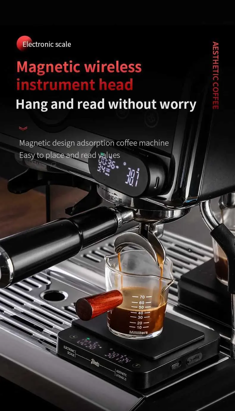 Rechargeable LED Digital Wireless Coffee Scale 3kg Electronic Espresso ...