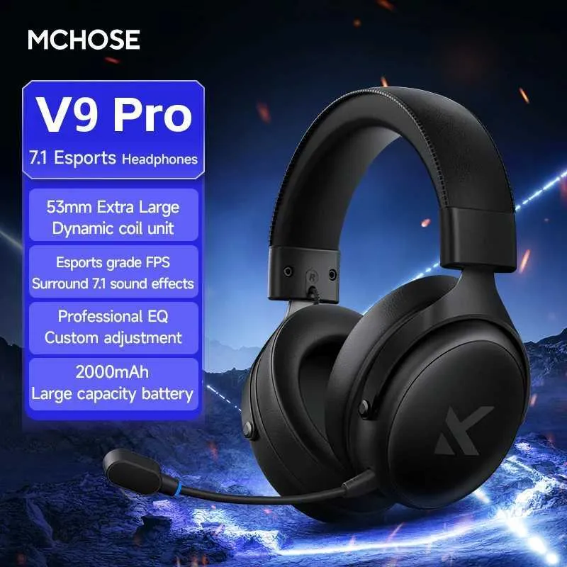 MCHOSE V9 Pro Gaming Headsets Over Ear Wireless Bluetooth Headphones ...