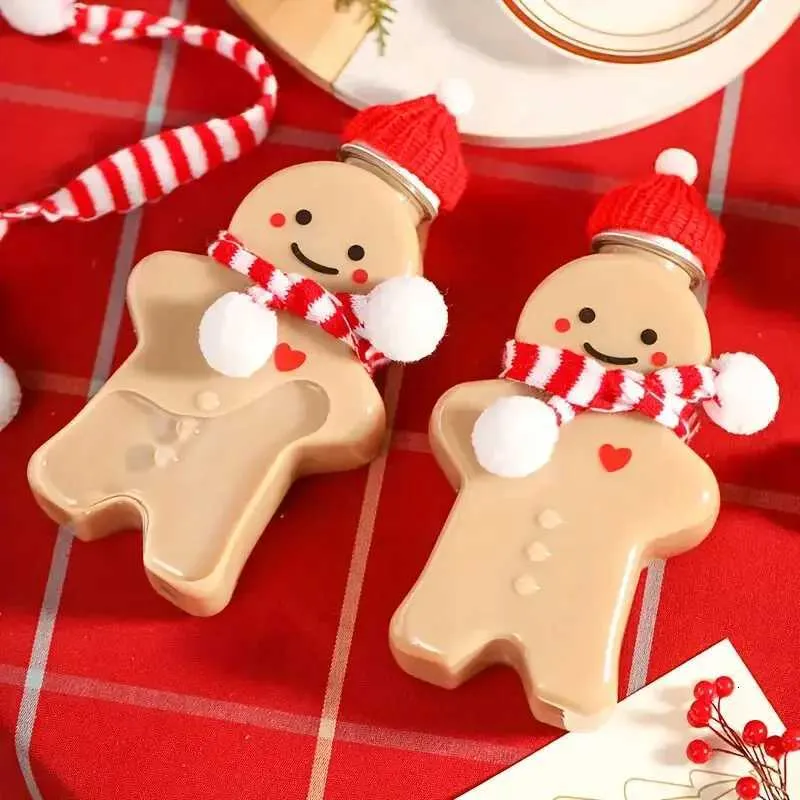 Christmas Decoration Plastic Water Bottle Gingerbread Man Snowman Clear ...