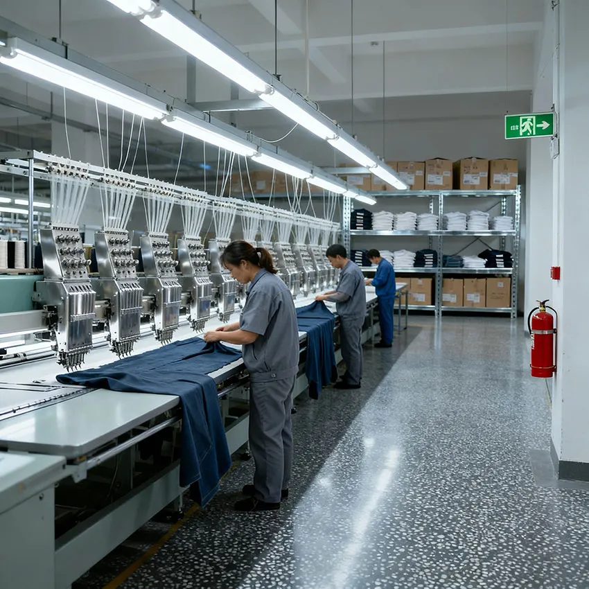 Mens half zip sweater with embroidery, coarse wool blend, crew neck ...