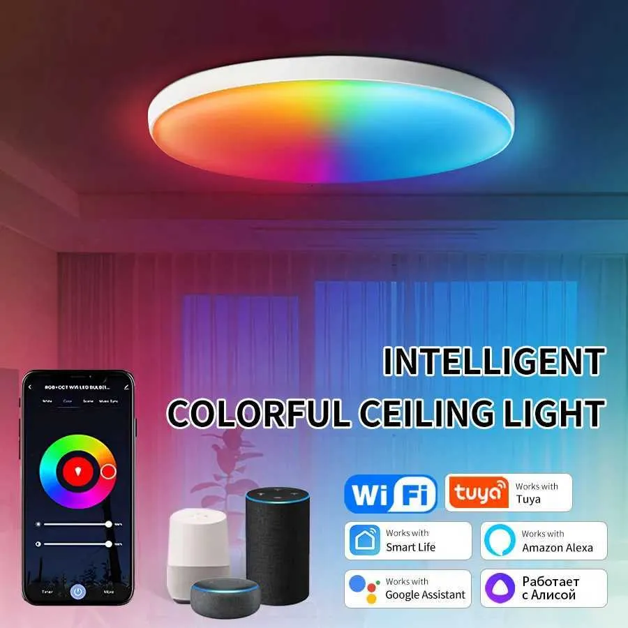 Tuya Smart WiFi Ceiling Lights 24W RGB Circular... From Even_colored ...