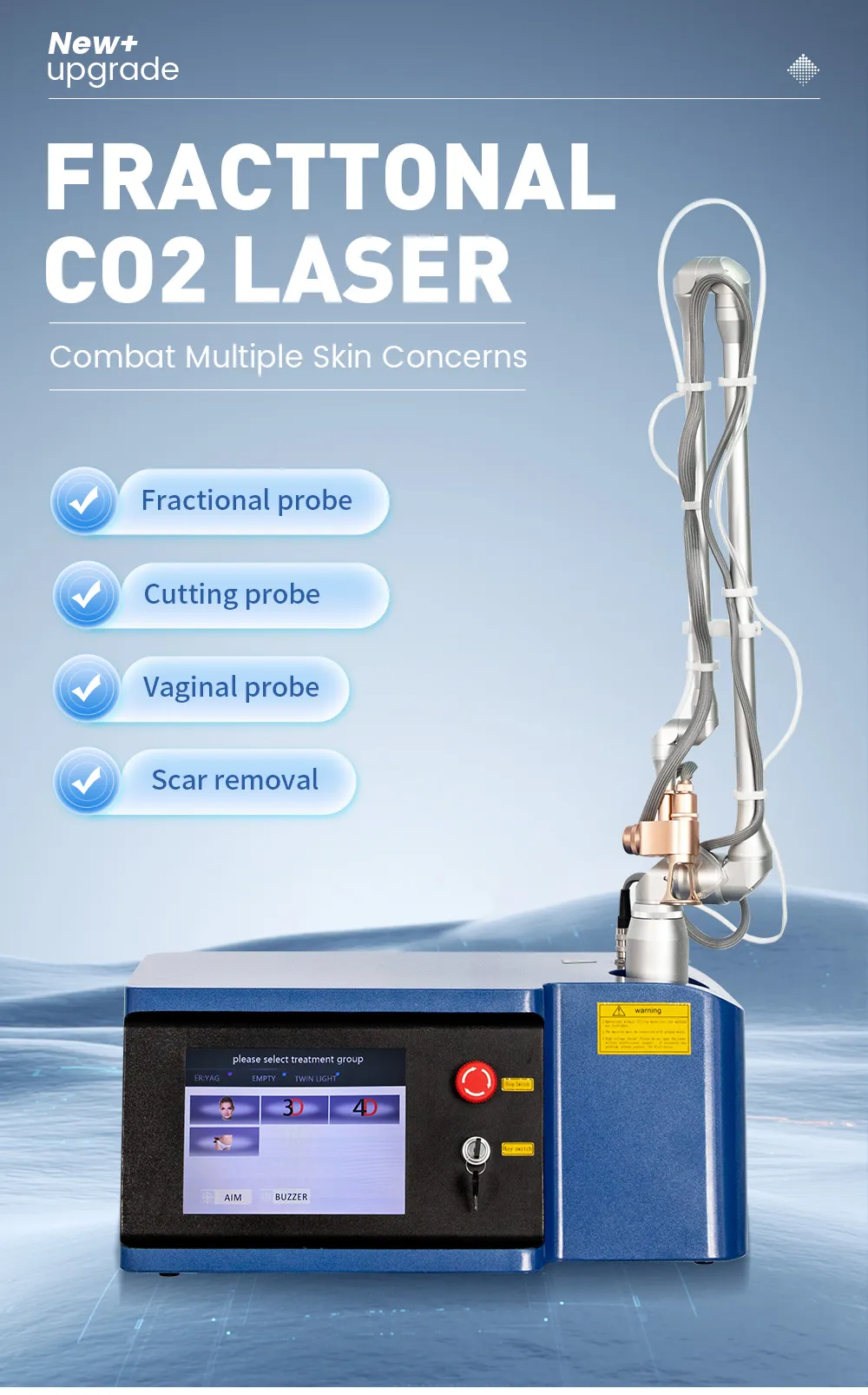 CO2 Fractional Co2 Laser Painless Treatment For Anti Aging, Wrinkle Removal, Acne Scar/Stretch ...