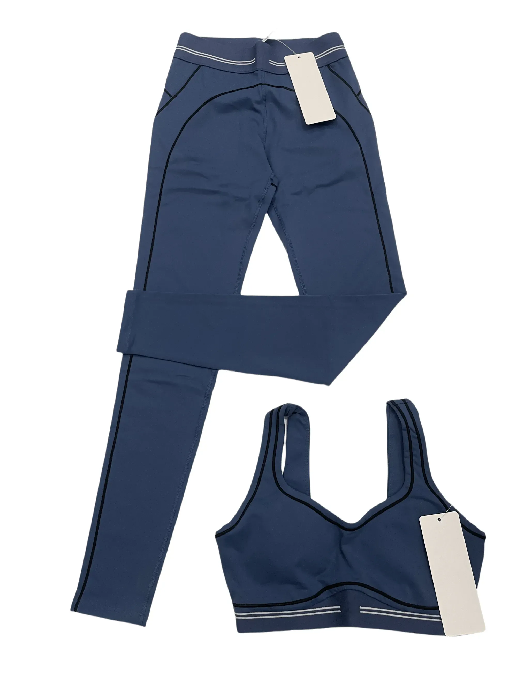 Gym clothes set womens polyester yoga sets with hoodie and pants for ...