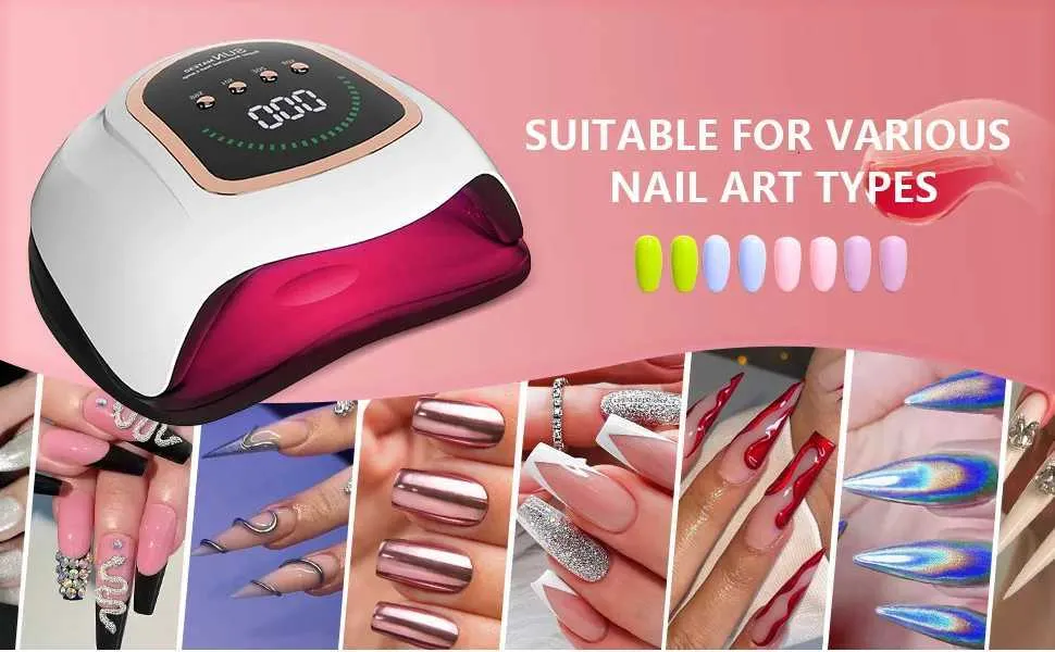 Professional UV LED Nail Lamp 72 LEDs 6W Gel Polish Dryer with Motion ...