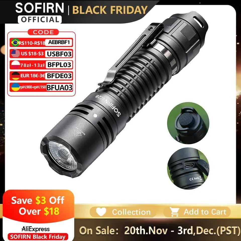 Sofirn SC28 Tactical 500 Lumen Flashlight XHP50B HD... From Barefoot1 ...