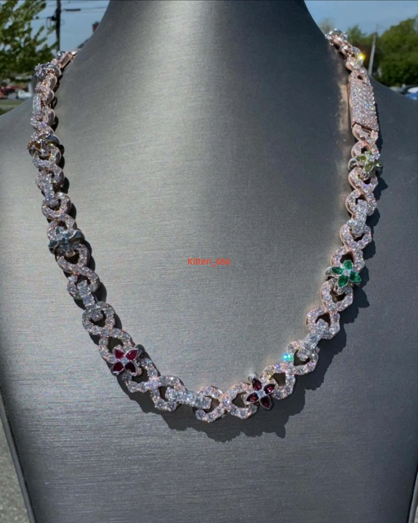 Real VVS Moissanite Mosaic Cuban Link Chain 20mm... From Kitten_666 ...