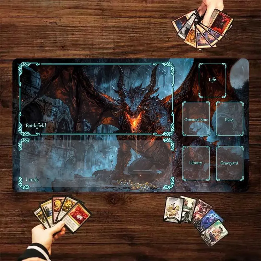 Magic Card Playmats Dark Giant Dragon Theme MTG Playmat For Commander ...