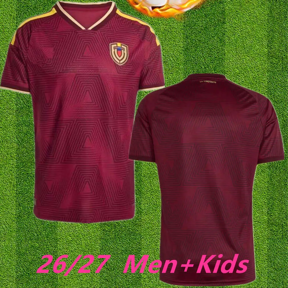 25/26 Venezuela Soccer Jersey Set Mens & Kids Football Shirts Kit Red ...