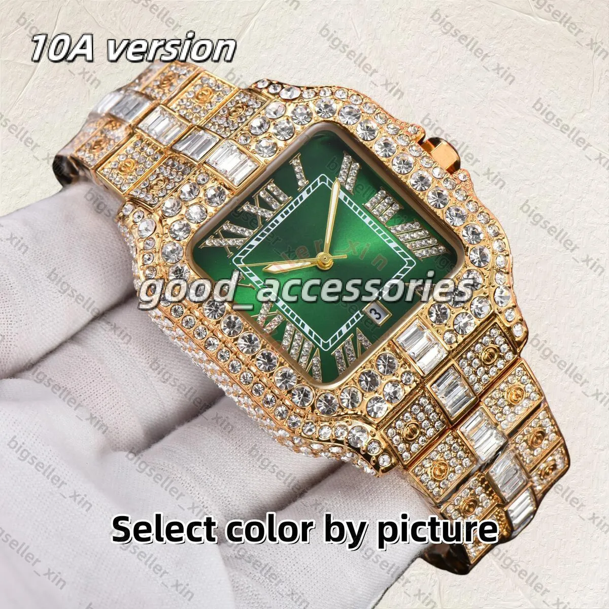 2026 Santoss Designer Diamond Watch 39mm Classic Square Dial, Automatic ...
