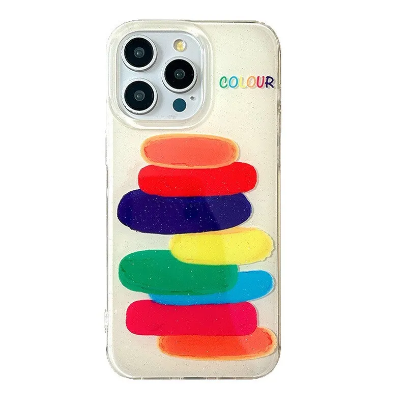Colorful Graffiti Stacked Color Blocks Silicone Phone Case Compatible ...