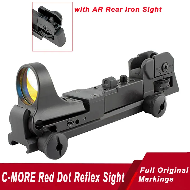 Tactical C MORE Red Dot Sight Railway Reflex Sights Click Switch 2 MOA ...