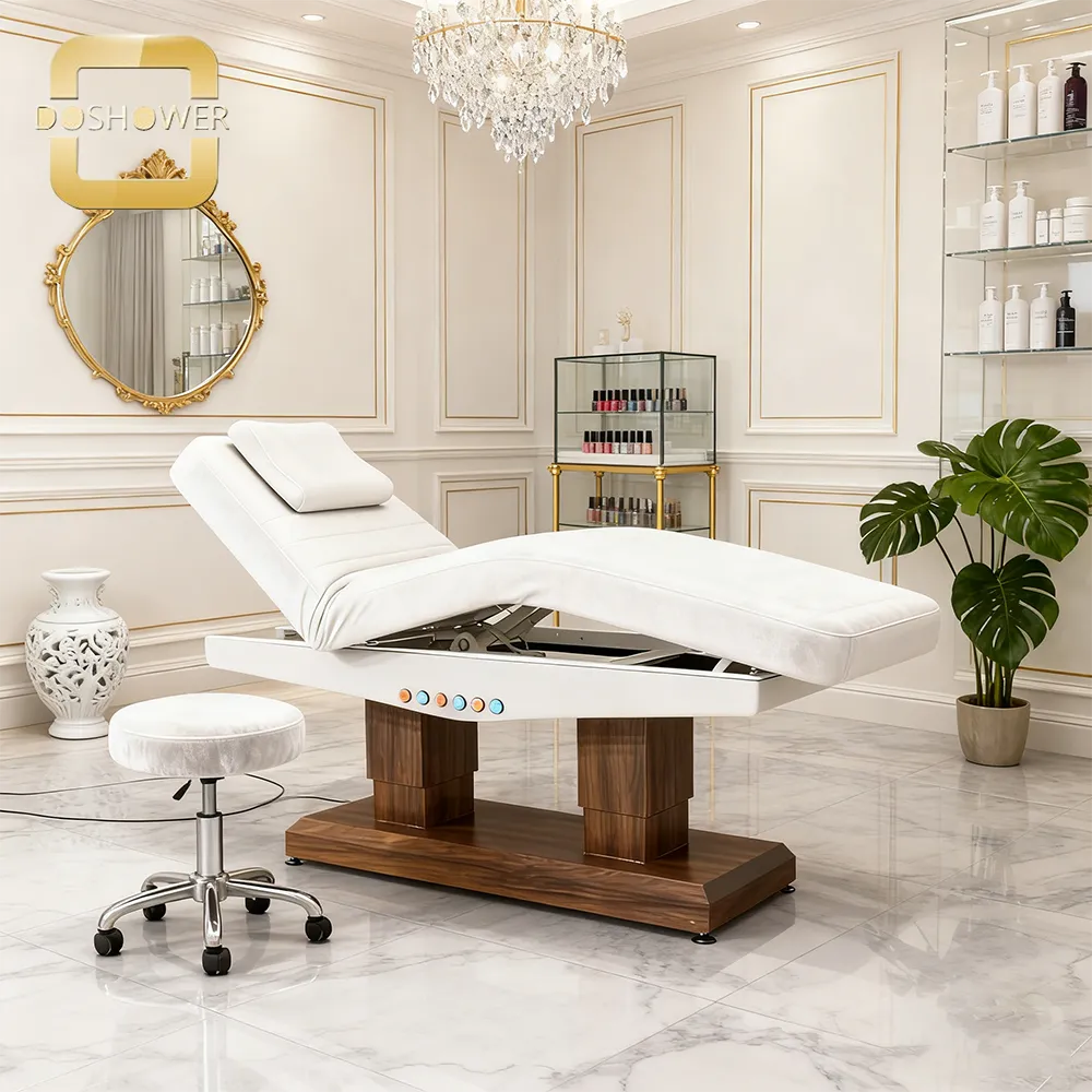 Luxury White Electric Beauty Massage Beds Adjustable Tilt Angle For ...