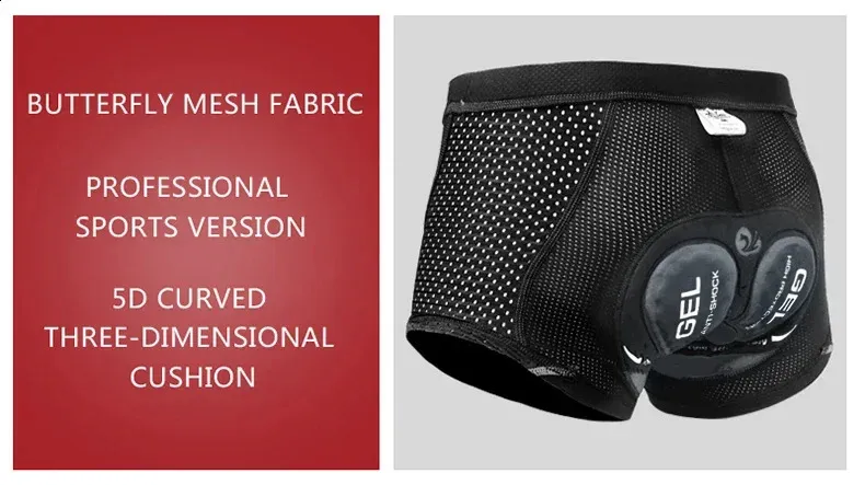 X-Tiger Men's Cycling Underwear Shorts with 5D Gel Pad, Breathable Non ...