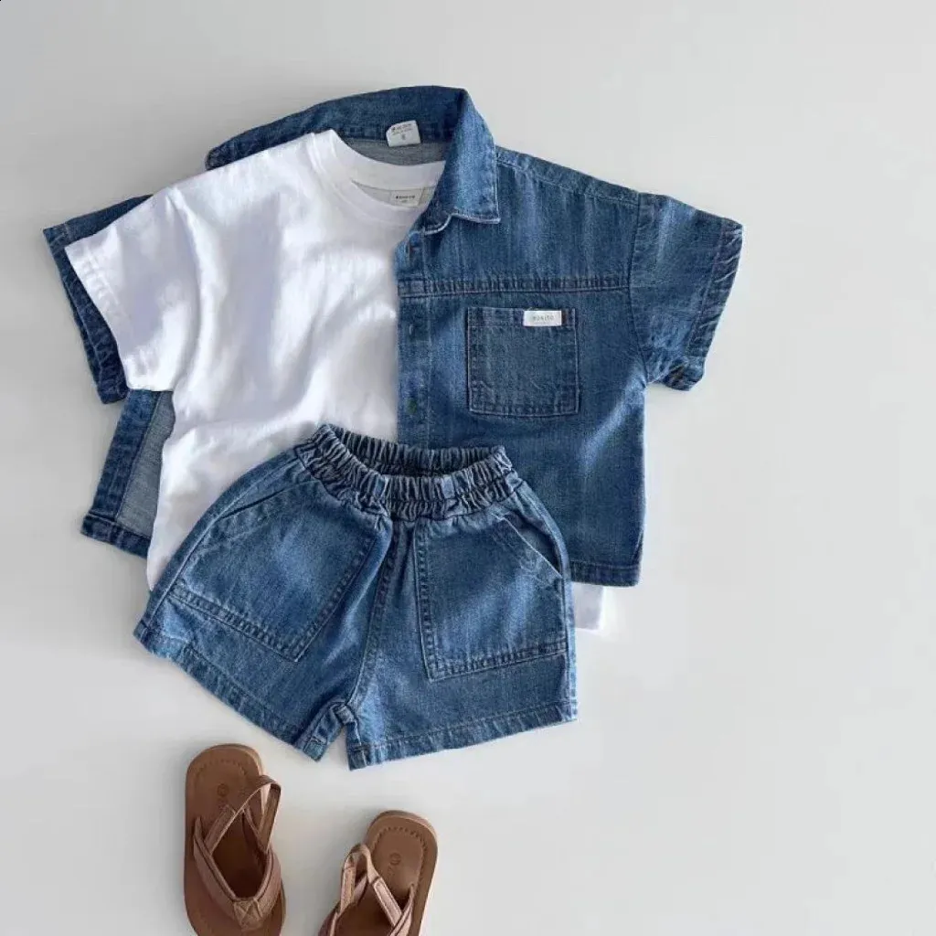 Summer Baby Soft Denim Shorts, Infant Boy or Toddler Girl, Large Pocket ...