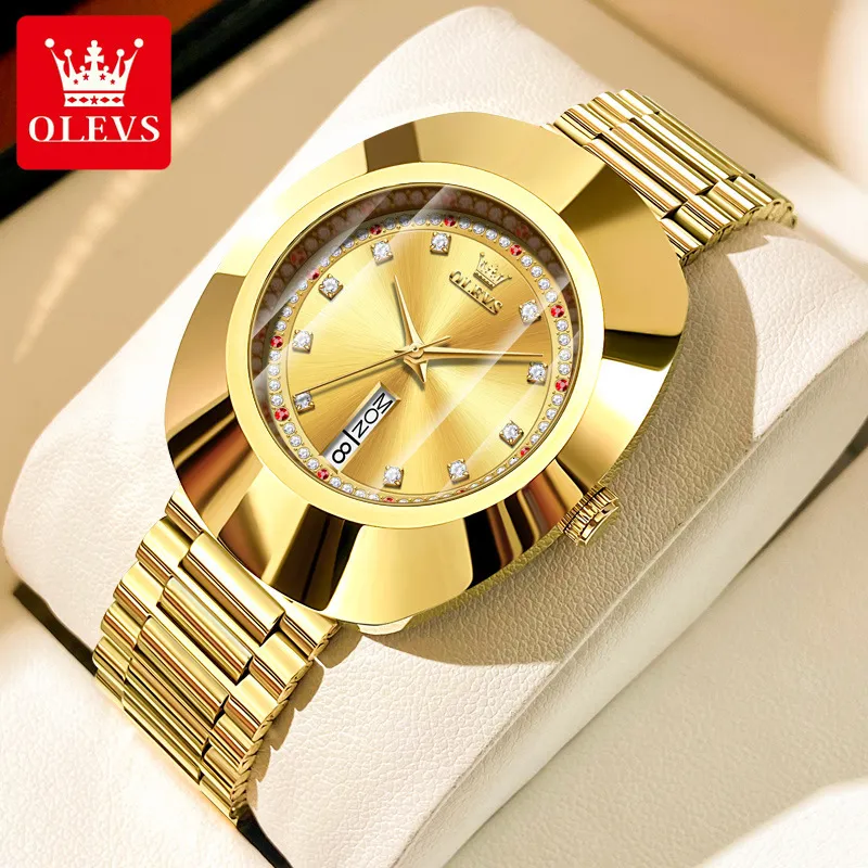 OLEVS Ladies Tungsten Steel Strap Quartz Watches Waterproof Luxury ...