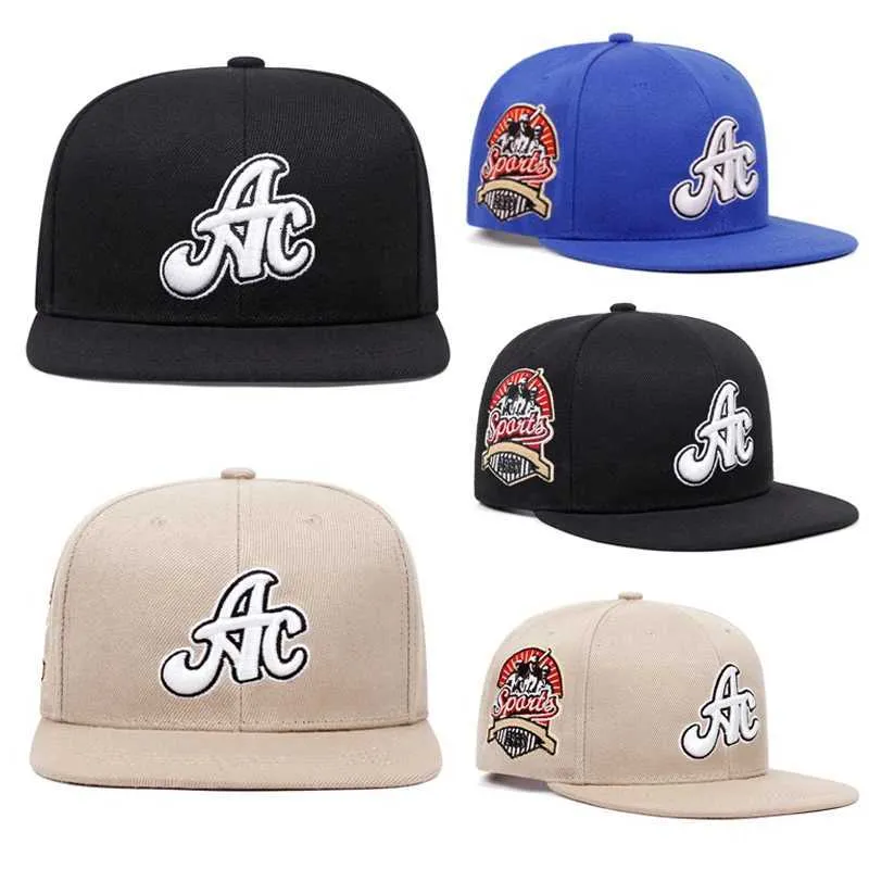 2025 Trendy AC Side Spaut Embroidered Flat Edge Mlb Fitted Hats Unisex ...