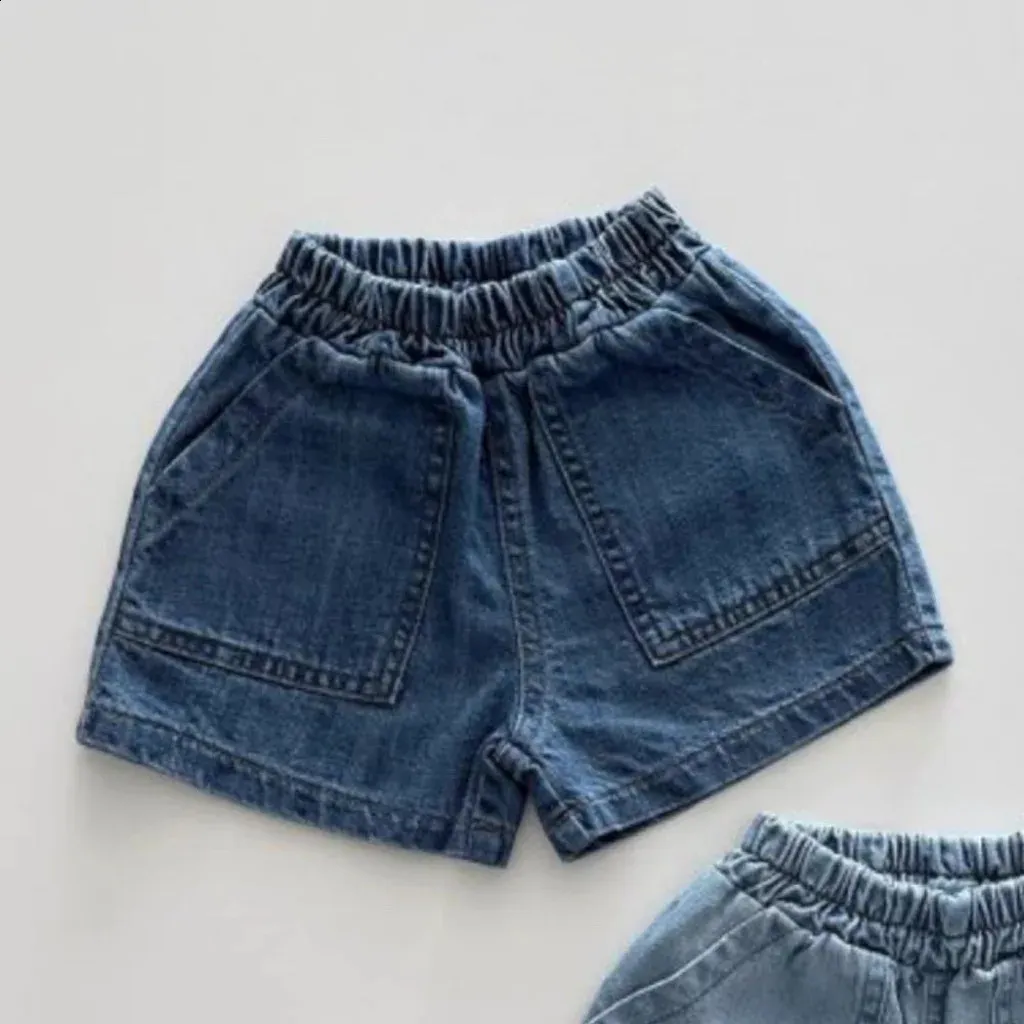 Summer Baby Soft Denim Shorts, Infant Boy or Toddler Girl, Large Pocket ...