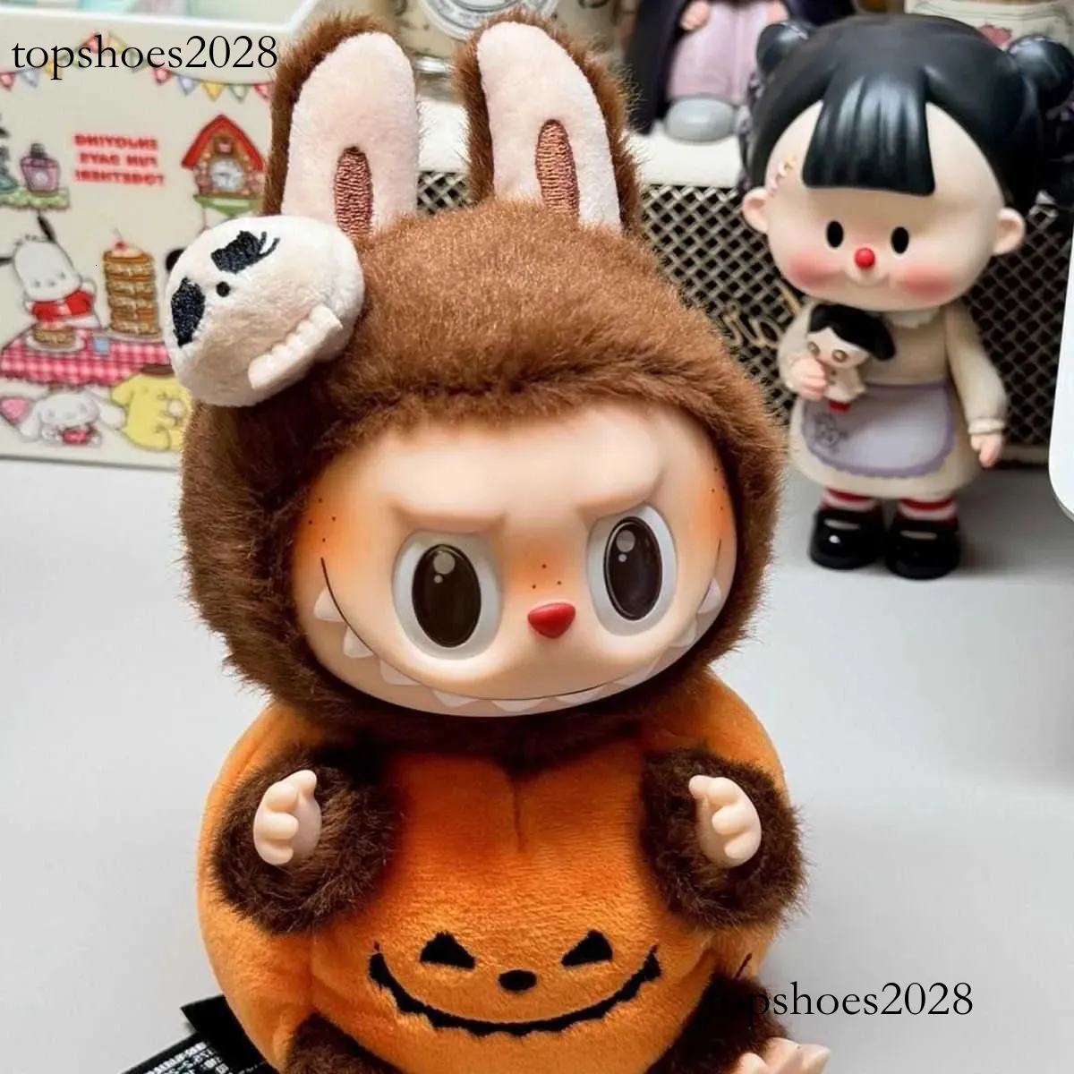 Labubu 6.7 in 17 cm Halloween Pumpkin Monster Vinyl Plush Doll Keychain ...
