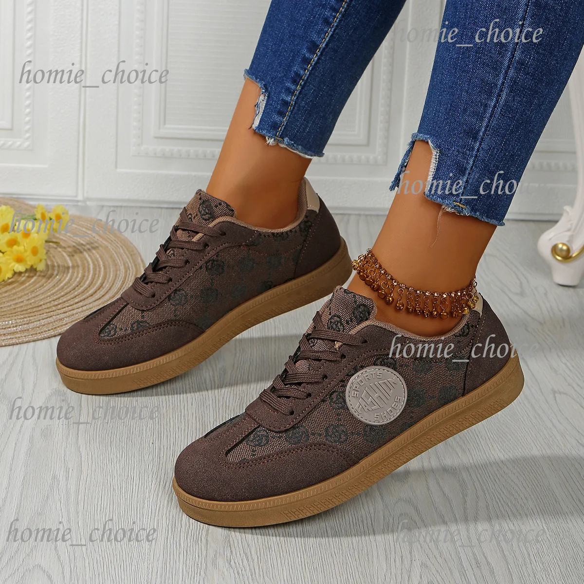 Bulk Luxury Brand Designer Women's Sneakers Plus Size Casual Lace Up ...