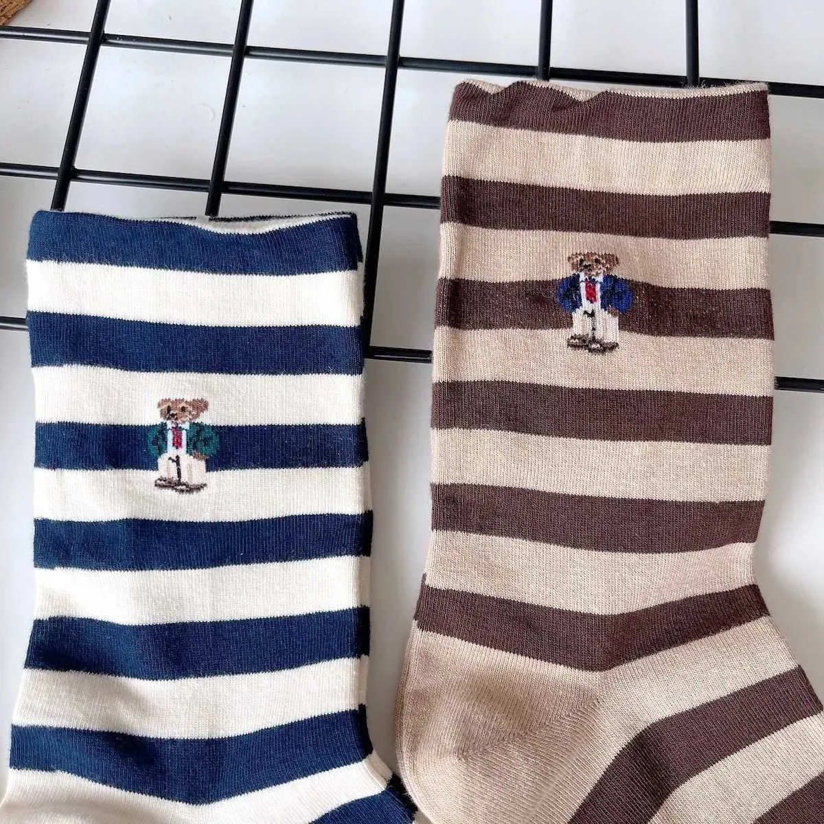 Mens Cartoon Socks Knee Length Nylon Knit Animal Print Middle Tube ...