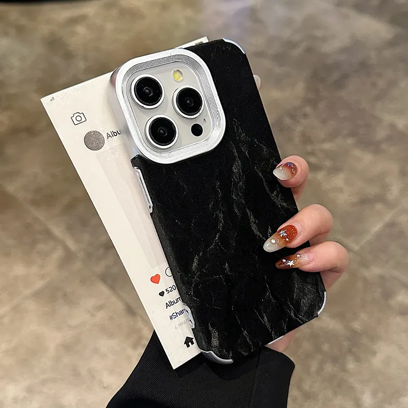 Velvet Snow Mountain Texture Plating Phone Case with Soft Border for ...