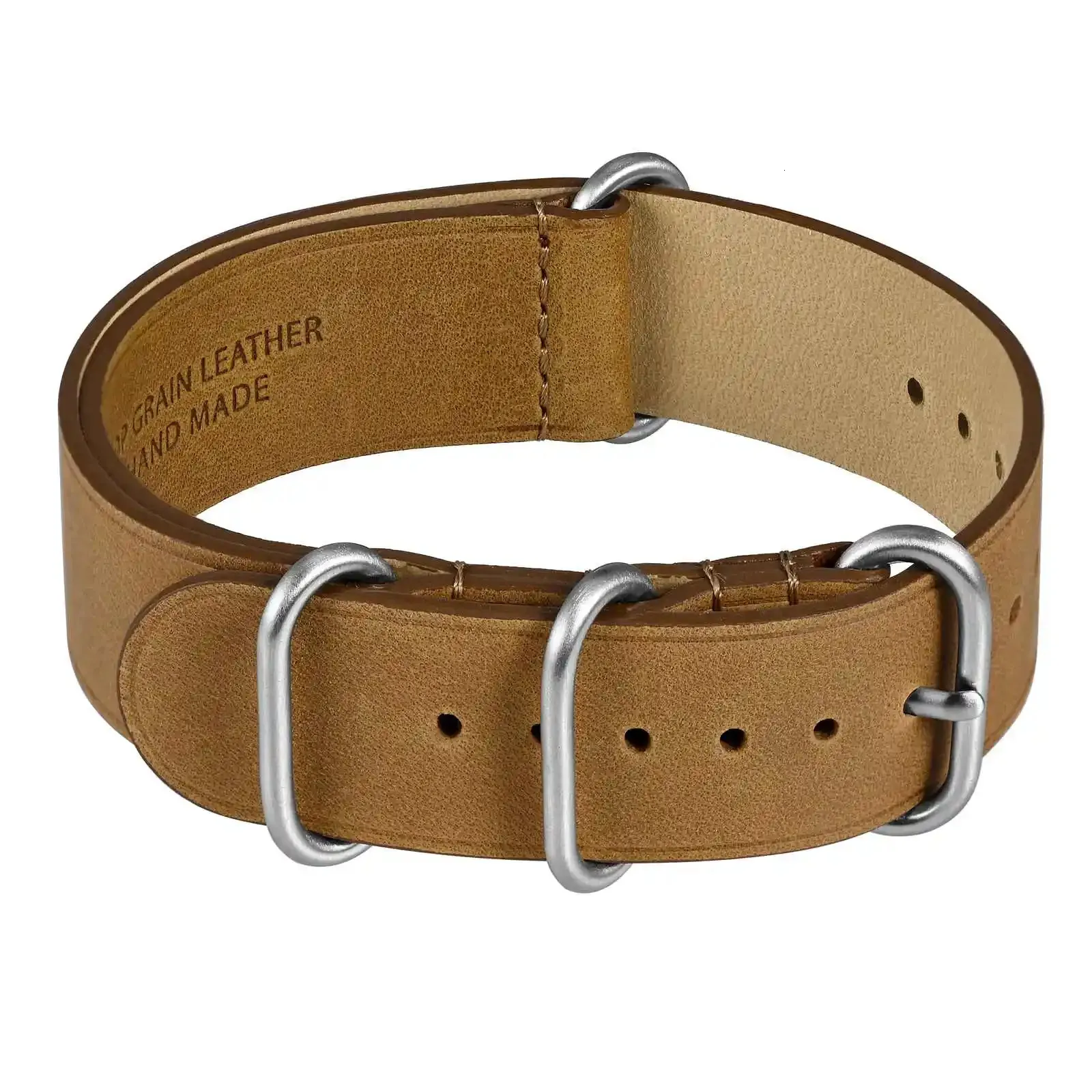 WOCCI Vintage Leather Watch Bands For Men One Piece Top Grain Leather ...